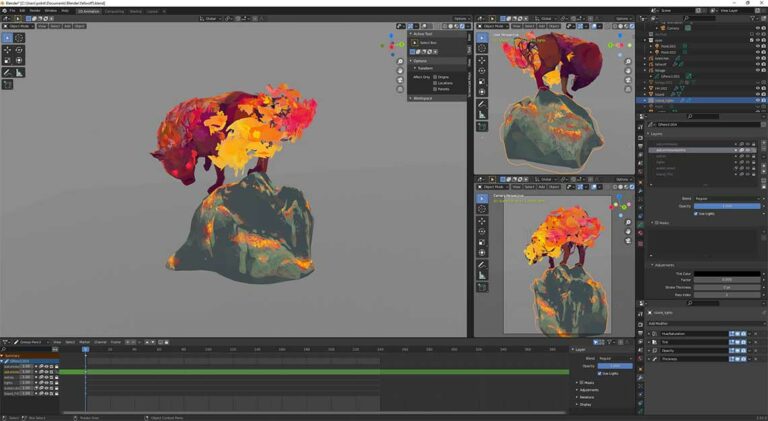 My 3D grease pencil painting process in Blender - 3D Blendered